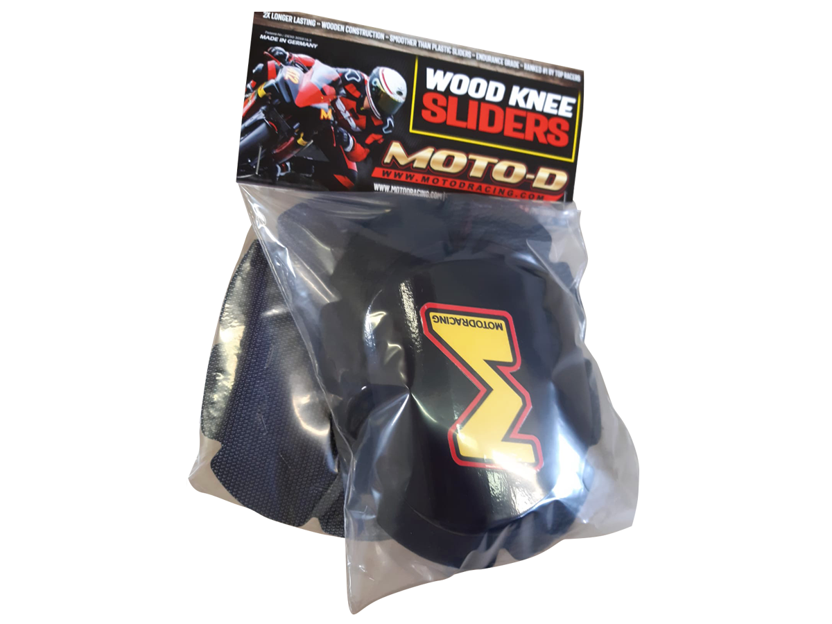 Wooden Knee Puck Sliders from MOTO-D Racing